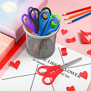100 Pieces Kids Scissors 5 Inch Blunt Tip Scissors Safety Multipurpose Scissors Stainless Steel Paper Scissors with Comfort Grip Handles for Operation Christmas School Class Office Supplies