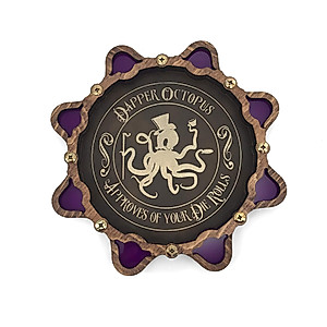 C4Labs 9" Padded Vegan Leather Dapper Octopus Dice Tray - Purple