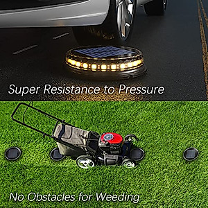 Forfire Solar Ground Lights Outdoor Garden IP65 Waterproof 17 LED Disk Lights Decorative Landscape Lighting for Yard Pathways Patio Lawn Walkway ( 1Pack Warm White )