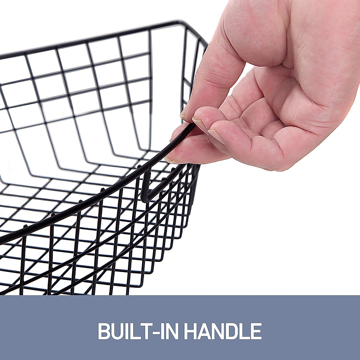 Leeden Lazy Susan Organizer Basket for 24" Diameter Turntable - 16.3" x 10.3" x 4" Metal Organizing Storage Bins (6 Packs) - Black Kitchen Cabinet Storage Organizer - 1/4 Wedge Can Organizer