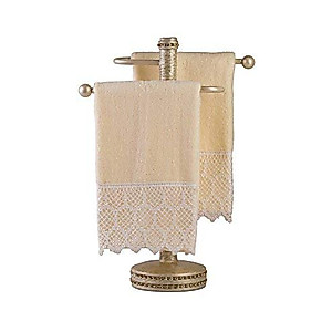 Creative Scents Fingertip Towels for Bathroom (11x18 inches) Towel Set of 4, Soft Velour Finish, Gorgeous Lace Trim, 100% Cotton, Machine Washable, Perfect for Guest Bathroom! (Cream,Ivory)