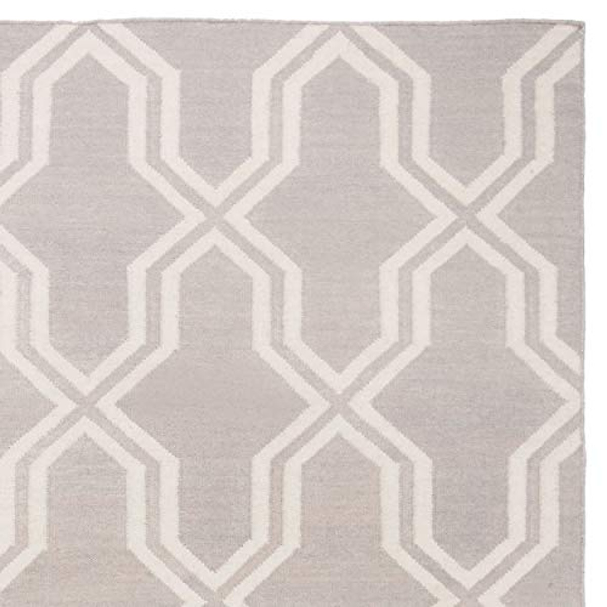 SAFAVIEH Dhurries Collection 8' x 10' Grey/Ivory DHU559G Handmade Flatweave Premium Wool Area Rug