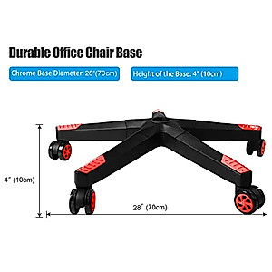 Frassie 28 inch Nylon Gaming Chair Base Replacement with 5 Casters, Heavy Duty Office Chair Base Part
