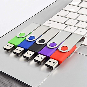 10 Pack of Colorful 8GB USB 2.0 Flash Drives and 10 Pack of Black 8GB USB 2.0 Flash Drives - 20 Pack by Aiibe
