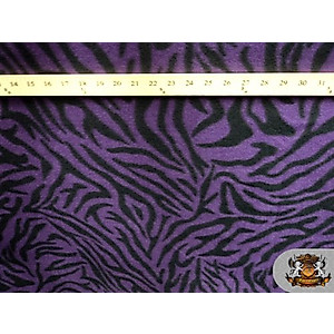 Fleece Fabric Printed Animal Print *Purple Zebra* Fabric by The Yard