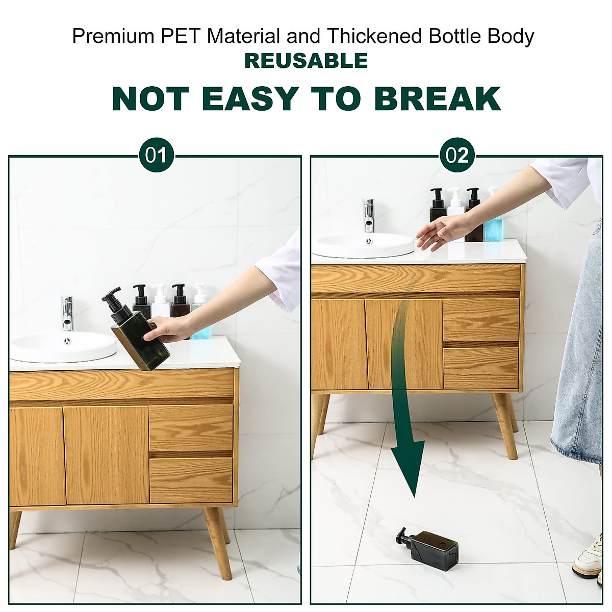 OFODE 17oz Foaming Soap Dispenser with Pump for Shampoo Body Wash Dish Liquid Soap Refillable Plastic Empty Foaming Hand Soap Dispenser with Lables for Kitchen Sink Bathroom Clear 4Pack