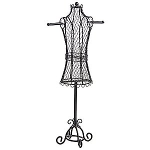 Displays2go Dress Form Jewelry Stand, Black, Set of 6