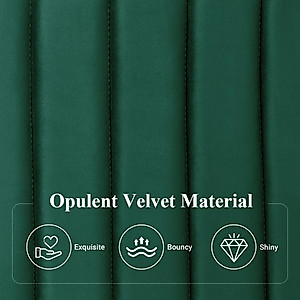 Allewie Queen Bed Frame, Velvet Upholstered Platform Bed with Adjustable Vertical Channel Tufted Headboard, Mattress Foundation with Strong Wooden Slats, Box Spring Optional, Easy Assembly, Green