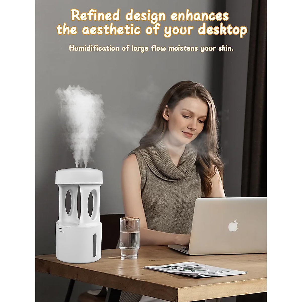 RooXchowla Anti Gravity Humidifier,Water Drop Humidifier ，Drip Drop Humidifier with Night Light,Rain Cloud Humidifierhigh-capacity Silent humidifier for Bedroom/Baby Nursery/Bathroom//Living Room.