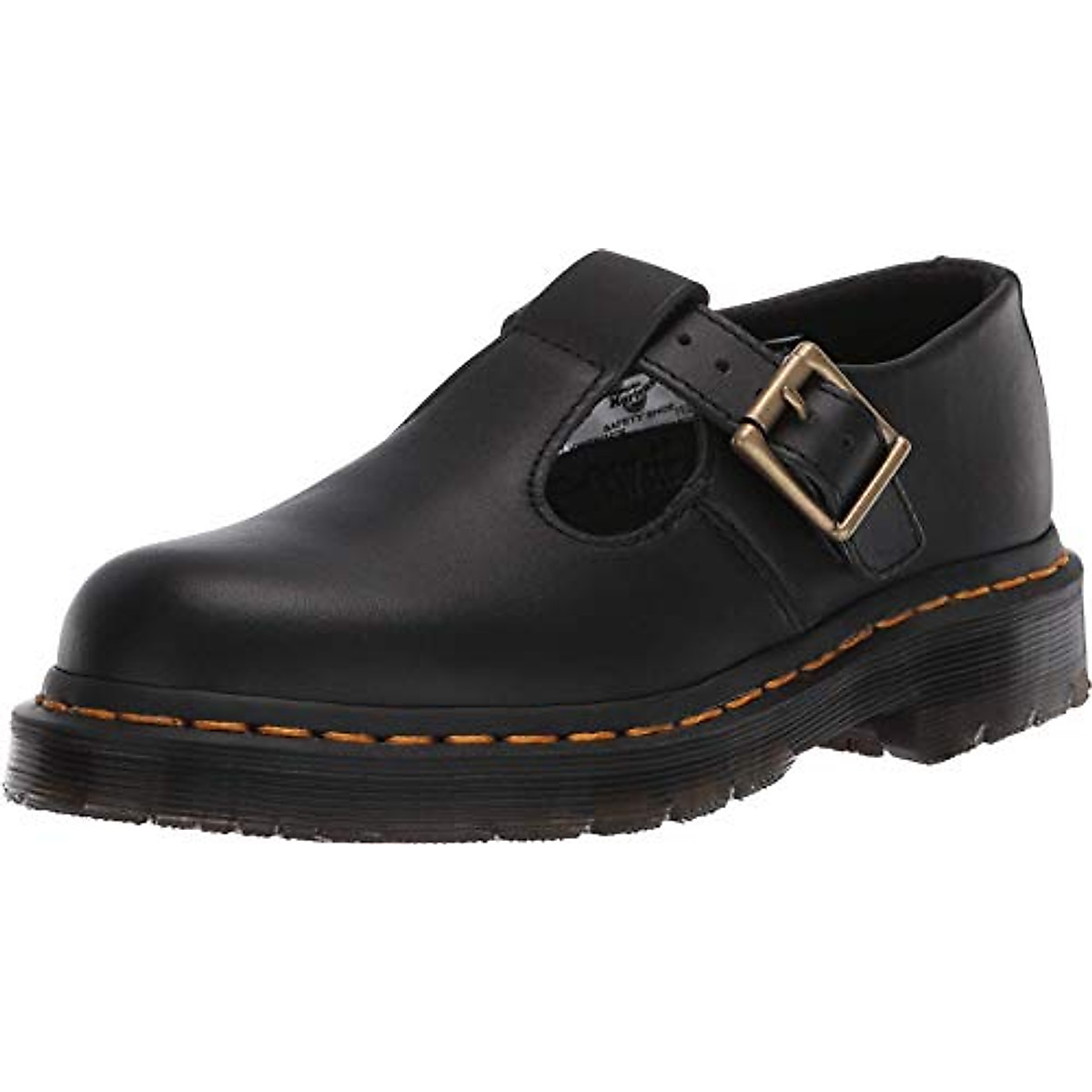 Dr. Martens, Women's Polley Slip Resistant Service Shoes, Black Industrial Full Grain, 7 M US