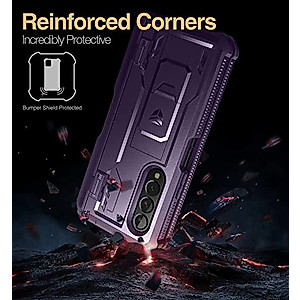 Dexnor Shielder Series Case for Samsung Galaxy Z Fold 3(2021), Military-Grade Full-Body Shockproof Rugged Bumper Case Cover with Built-in Screen Protector & Kickstand & S Pen Slot,Phantom Pruple