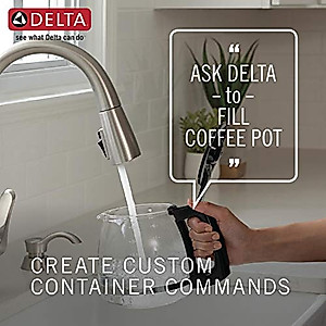 Delta Faucet Essa VoiceIQ Touchless Kitchen Faucets with Pull Down Sprayer, Smart Faucet, Alexa and Google Assistant Voice Activated, Kitchen Sink Faucet, Matte Black 9113TV-BL-DST
