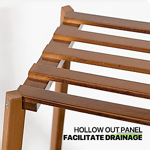 Magshion 3-Tier Bamboo Plant Stand, 39 Inch Height Tall Plant Shelf for Indoor/Outdoor, Rustic Flower Pot Holder for Balcony, Patio, Corner