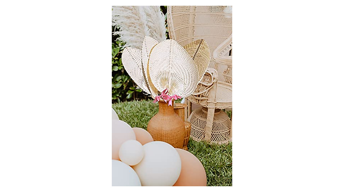 Elegant Wedding Raffia Fans Set | Eco-Friendly Handcrafted Decor