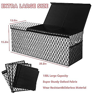 YUNLINLI Toy Box Chest for Boys Girls Toy Organizer and Storage Bins Organizer with Removable Lids Foldable Toy Chest Storage Bin for Playroom Bedroom Large Size 40x14x16inch