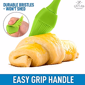 Zulay (Set of 4) Pastry Brush - Heat Resistant Silicone Basting Brush With Soft Flexible Bristles - Assorted Basting Brush Ideal For BBQ, Marinating, or Spreading Butter & Oil