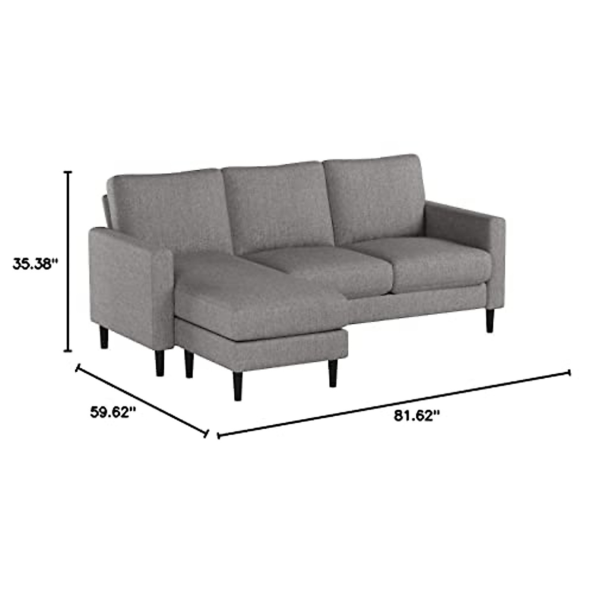 Dorel Living Kaci Sectional Upholster, Gray