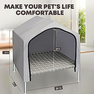 Indoor Cat House，Elevated Cat Bed with Canopy,Outdoor Water Proof Pet Tent, Chew Proof Cat Condo,for Small Cats/Dogs,Suitable for Indoor &Outdoor