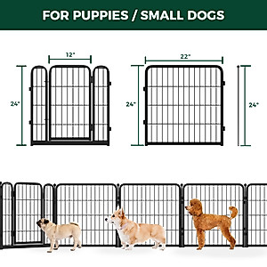 FXW Homeplus Dog Playpen Designed for Indoor Use, 24" Height for Puppy and Small Dogs, Black│Patented