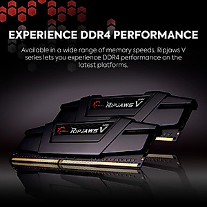 G.SKILL Ripjaws V Series (Intel XMP) DDR4 RAM 16GB (2x8GB) 3600MT/s CL16-19-19-39 1.35V Desktop Computer Memory UDIMM - Black (F4-3600C16D-16GVKC)