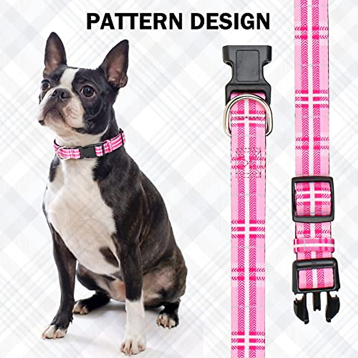 DILLYBUD Floral Dog Collars for Puppy Small Medium Large Dogs, Spring Flower Fancy Patterns Female Male Pet Collar, Strong Buckle Adjustable Cute Padded Basic Collar for Girls Boys Dogs