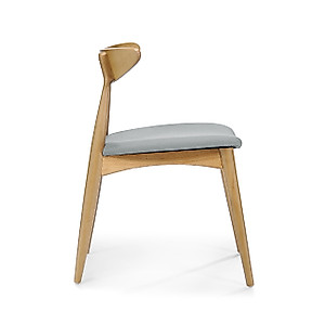 Christopher Knight Home Barron Fabric with Oak Finish Dining Chairs, 2-Pcs Set, Light Grey / Oak