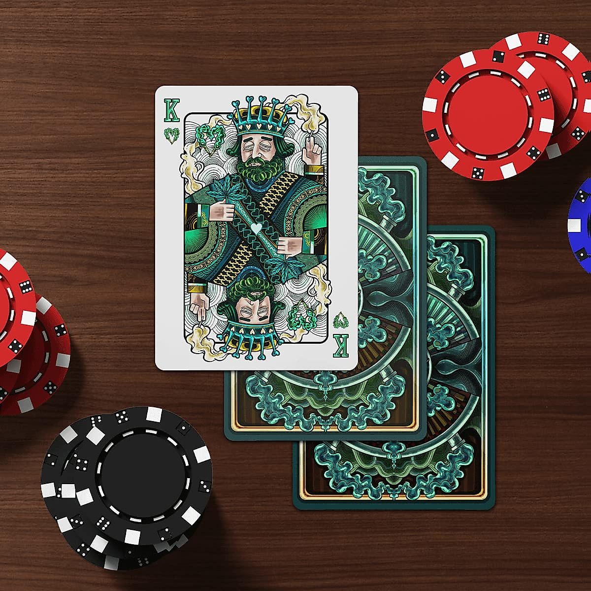 HAAKUN High Psychedelic Paper Playing Cards Beach Pool Cruise Home Lake Indoor Camping Accessories Birthday Gifts for Women Men Adults Cool Trippy Board Game Play