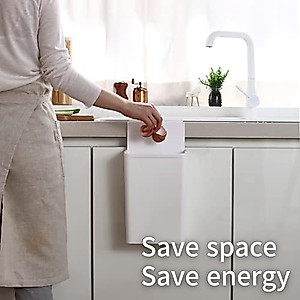 JOE & LEAH Hanging Compost Bin Trash Can - Garbage Compost Bin for Kitchen Cabinet Door Mounted Under Sink RV Bathroom (Ivory)