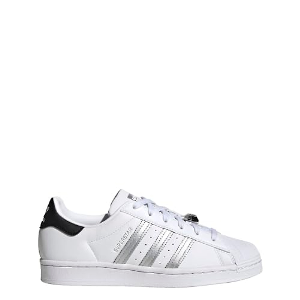 adidas Women's Superstar Sneaker, White/Silver Metallic/Black, 9