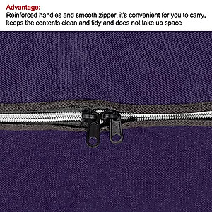 PATIKIL Storage Tote with Zippers, 30.7" Length Foldable Heavy Moving Tote Bags for Bedding Clothes, Blue