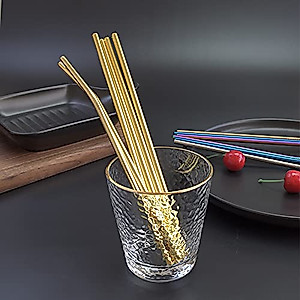 Reusable Metal Gold Straws 100Pcs.LindaWare Stainless Steel Curved Straws, 8.5" Bent Straight Straws Wholesale for 30 oz & 20 oz Tumblers Yeti Water Bottle. Dishwasher Safe(Gold, 8.5" bent 100pcs)