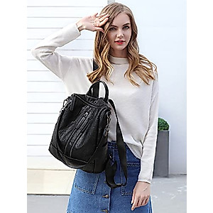 XHUMORG Women Backpack Purse Fashion Leather Multipurpose Design Handbags Travel Large Ladies Shoulder Bag,Anti-theft