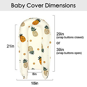 Baby Lounger Replacement Cover (Adjustable Ribbon), 100% Hypoallergenic Cotton Infant Nest Extra Cover, Premium Quality Baby Dock Cover (Pineapples)