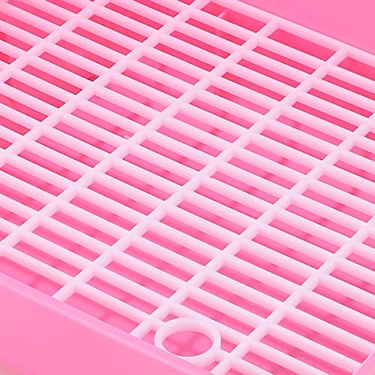 POPETPOP Rabbit Litter Box Plastic Small Animal Litter Potty Trainer Corner Box Pet Training Toilet for Hamster Gerbil Bunny Chinchilla Guinea Pig Ferret Pink