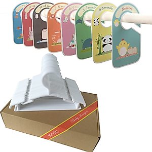 MOBU Baby Closet Dividers & 40 pcs Baby Hangers Baby Closet Dividers Organizer for Baby Clothes