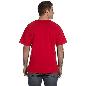 Fruit of the Loom Mens Heavy Cotton HD V-Neck T-Shirt (39VR) -True RED -3XL