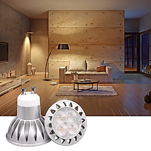 ALIDE GU10 Led Light Bulbs Dimmable AC120V,25W 35W 50W Halogen Replacement,2700K Warm White,MR16 GU10 Dimmable 2 Prong Base 5W Led Track Bulbs,450LM,38 Degrees,6Pack