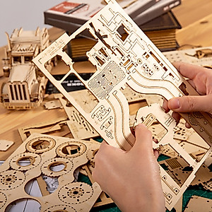 ROKR Model Car Kits Wooden 3D Puzzles Model Building Kits for Adults-Educational Brain Teaser Assembly Model for Adults to Build, Desk Decor/DIY Hobbies/Gifts for Teens&Kids (Heavy Truck/8.9*2.9*4)