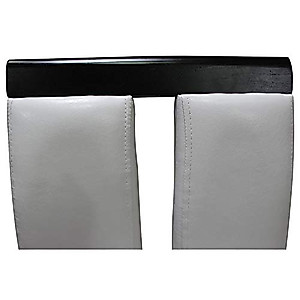 Bowery Hill 7-Piece Faux Leather Dining Set in Black Wood and White