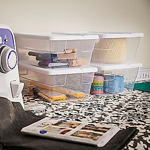 Sterilite Storage Box 13.5" X 8.3" X 4.8", 6 Qt. Clear - Pack of 4