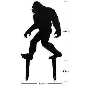 CINPIUK Bigfoot Garden Stake, Metal Sasquatch Yard Sign Christmas Outdoor Decoration Black Bigfoot Sculpture for Lawn Patio Decor