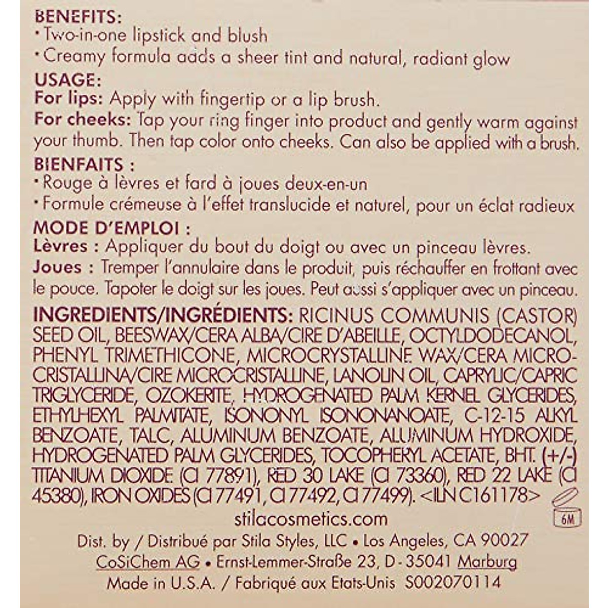 stila Convertible Color Dual Lip and Cheek Cream, Petunia, 0.15 oz