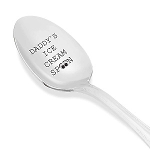 Daddy's ice cream spoon with cute little Eye symbol Father's day gift Spoon Gift for dad Gift for Ice Cream Lover#SP_003