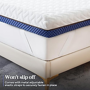 Bafode Gel Memory Foam Mattress Topper Twin - 3 Inch Medium Firm Double Side Mattress Pad Twin Size - Medium Firm High Density Foam Mattress Bed Topper