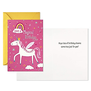 Hallmark Birthday Cards for Kids Assortment, Shark and Unicorn (12 Cards with Envelopes)