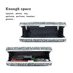 ERCULER Topfive Women Sparkling Grey Clutch Purse Elegant Glitter Evening Bags Bling Evening Handbag for Dance Wedding Party Prom Bride