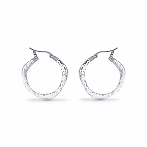 Boma Jewelry Sterling Silver Organic Hammered Texture Snap Down Hoop Earrings