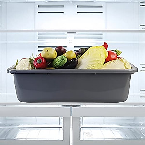 Doryh 3-Pack Large Commercial Bus Tub, 32 L Utility Bus Box, Grey