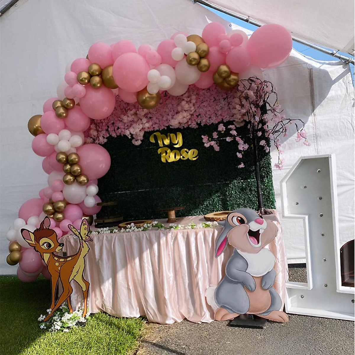 Pink Gold White Latex Balloons, 50 Pack 12 Inches Party Balloons Helium Balloons for Girl Baby Shower Birthday Bridal Shower Wedding Party Decorations Supplies