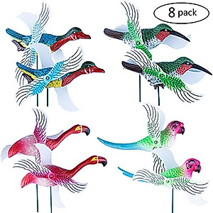 Wind Spinners Pinwheels Whirlygigs Hummingbird Lawn Garden Stakes Bird Decorations Cardinal Outdoor Decorative Yard Decor Patio Accessories Windmills Ornaments Plastic Art Christmas Whimsical Gifts